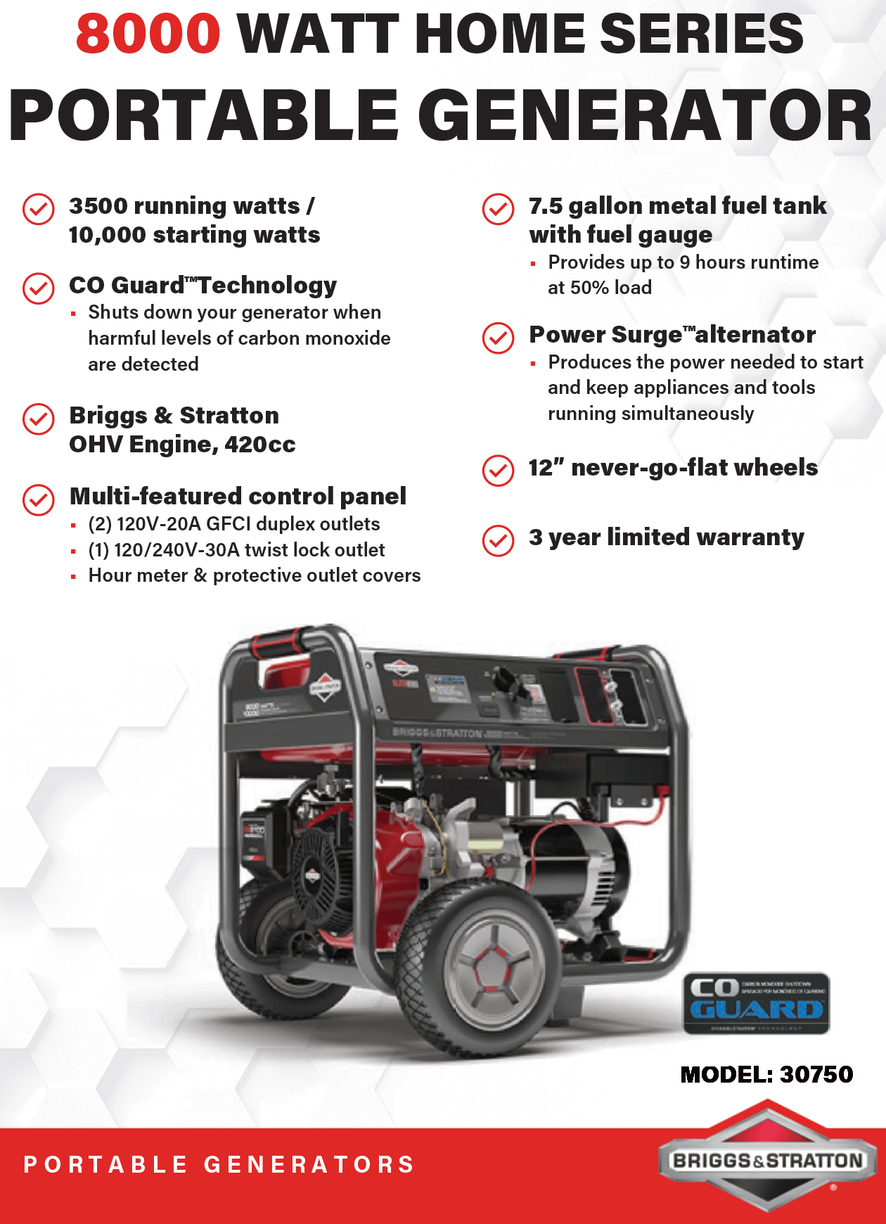 8000 WATT HOME SERIES PORTABLE GENERATOR | Crose Mechanical